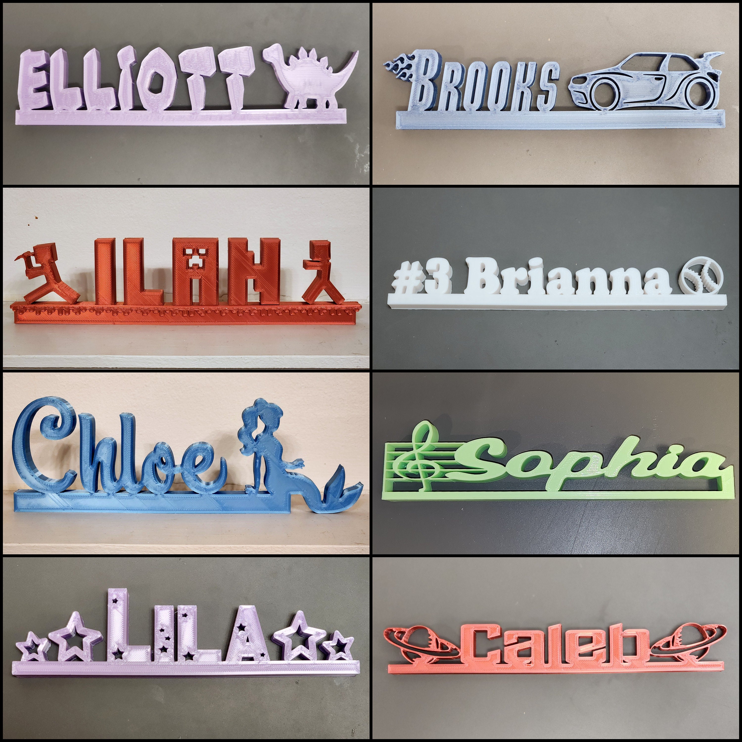 Customized 3D Printed Nameplate With Choice of Graphic Font Color ...