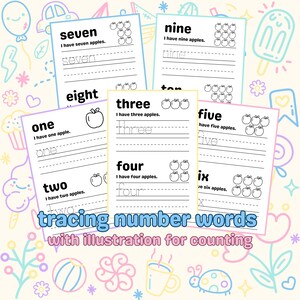 Number Words 1 to 10 Printable Worksheet Tracing Number Words, Matching ...