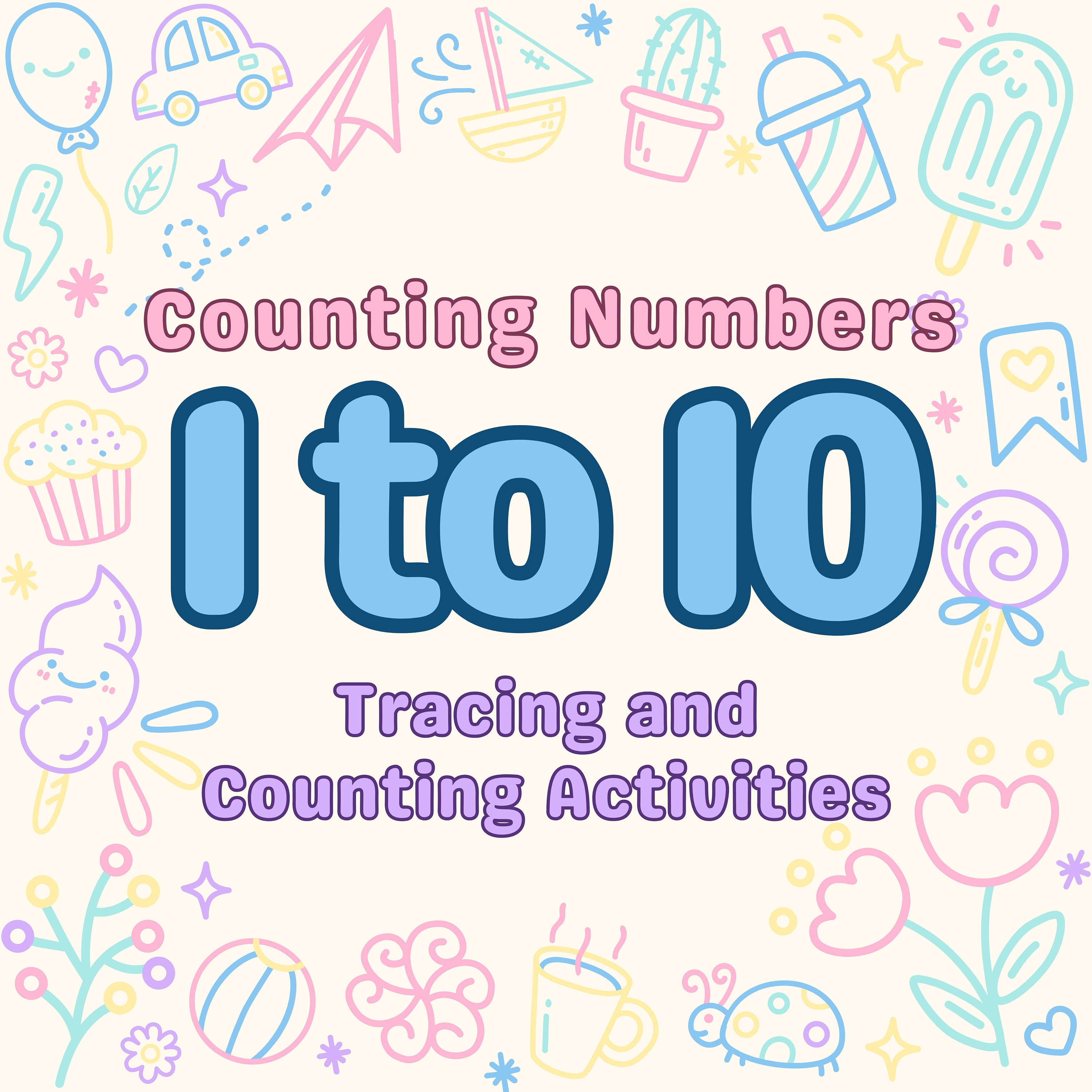 Counting 1 to 10 Printable Worksheet Tracing Numbers and Counting ...