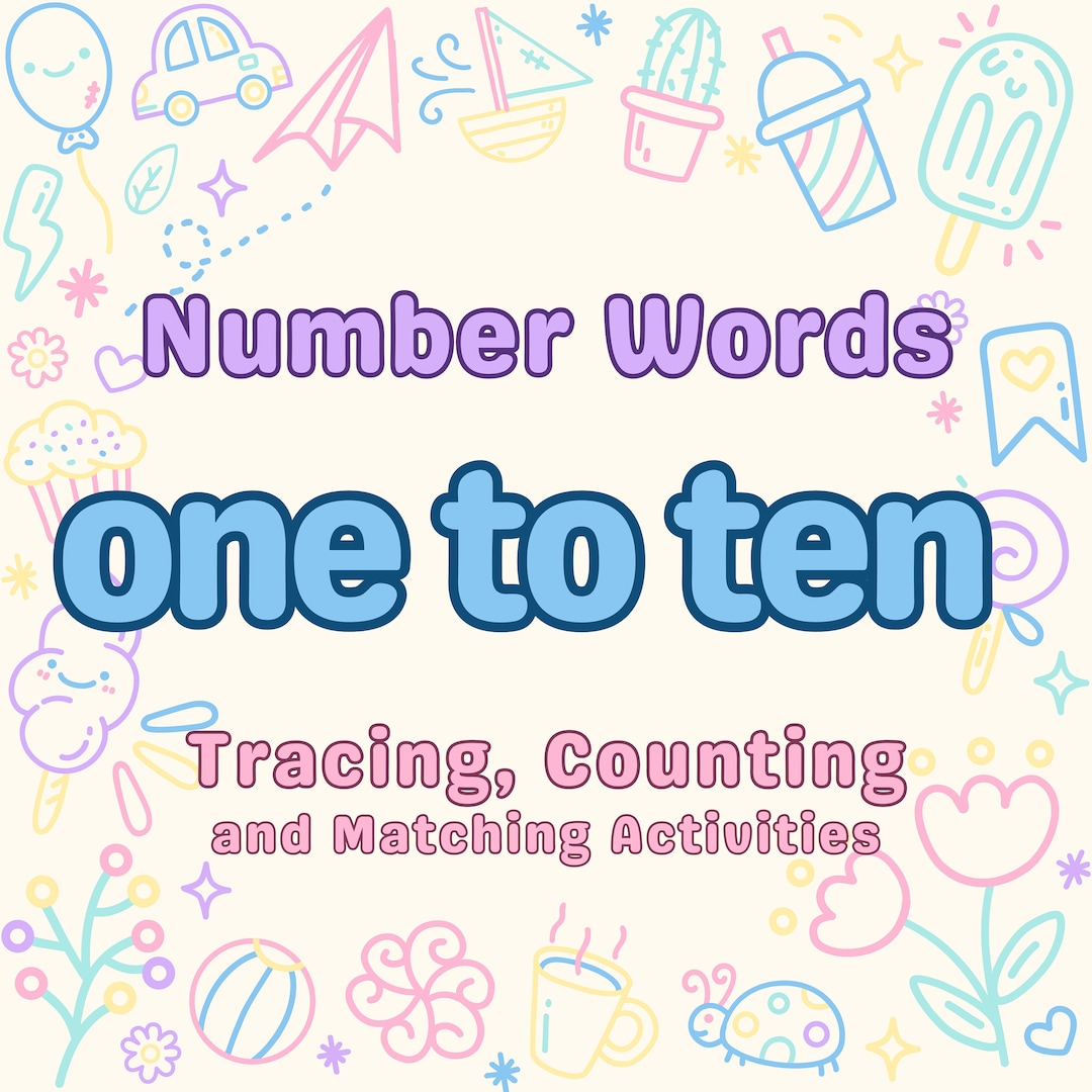 Number Words 1 to 10 Printable Worksheet Tracing Number Words, Matching ...