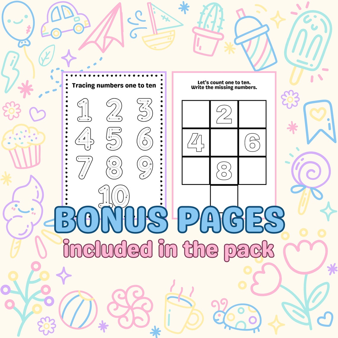 Counting 1 to 10 Printable Worksheet Tracing Numbers and Counting ...