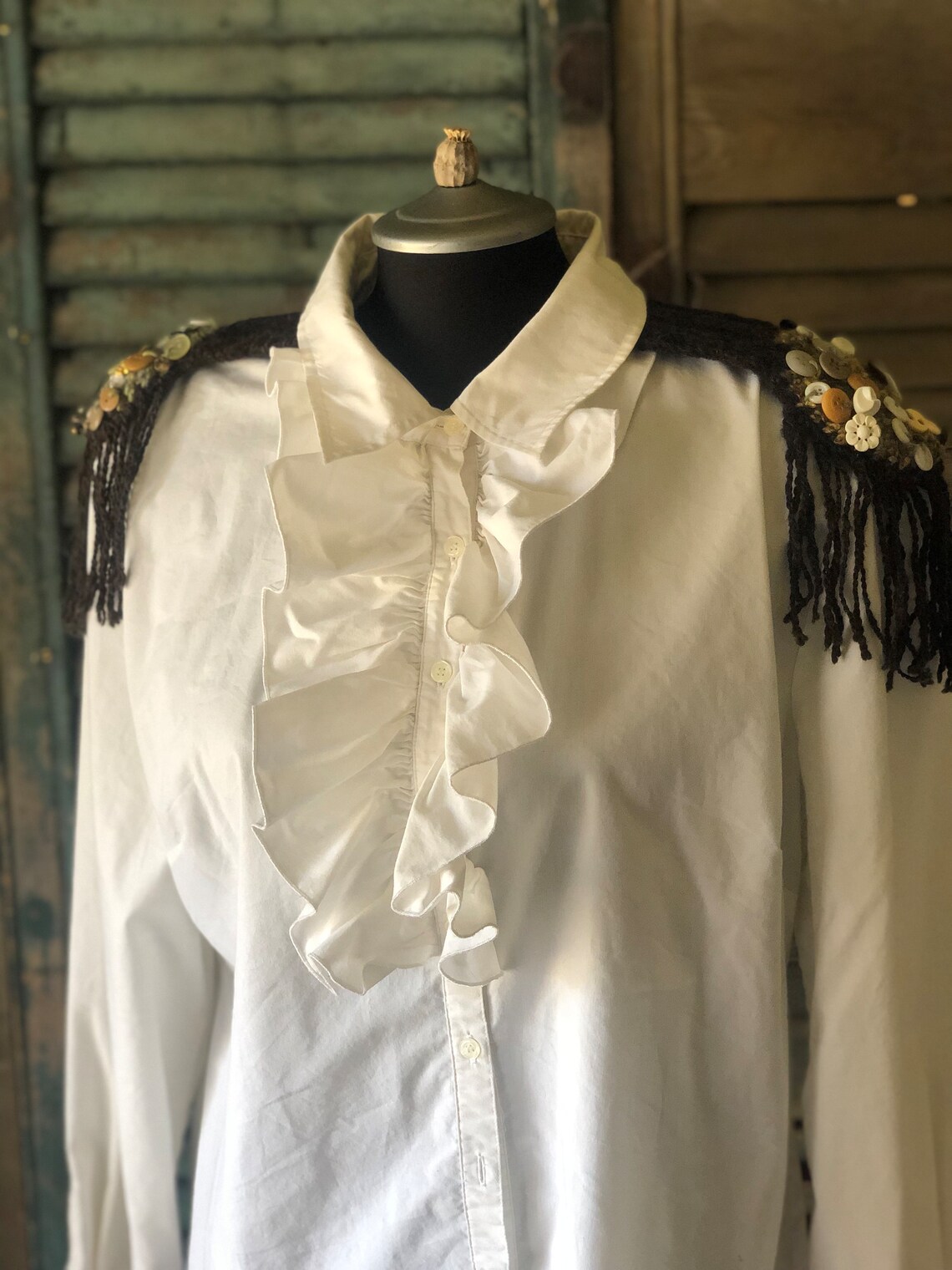 Pair of Art Yarn Epaulettes Wearable Art Wool Fashion Soft Armour Fairy ...