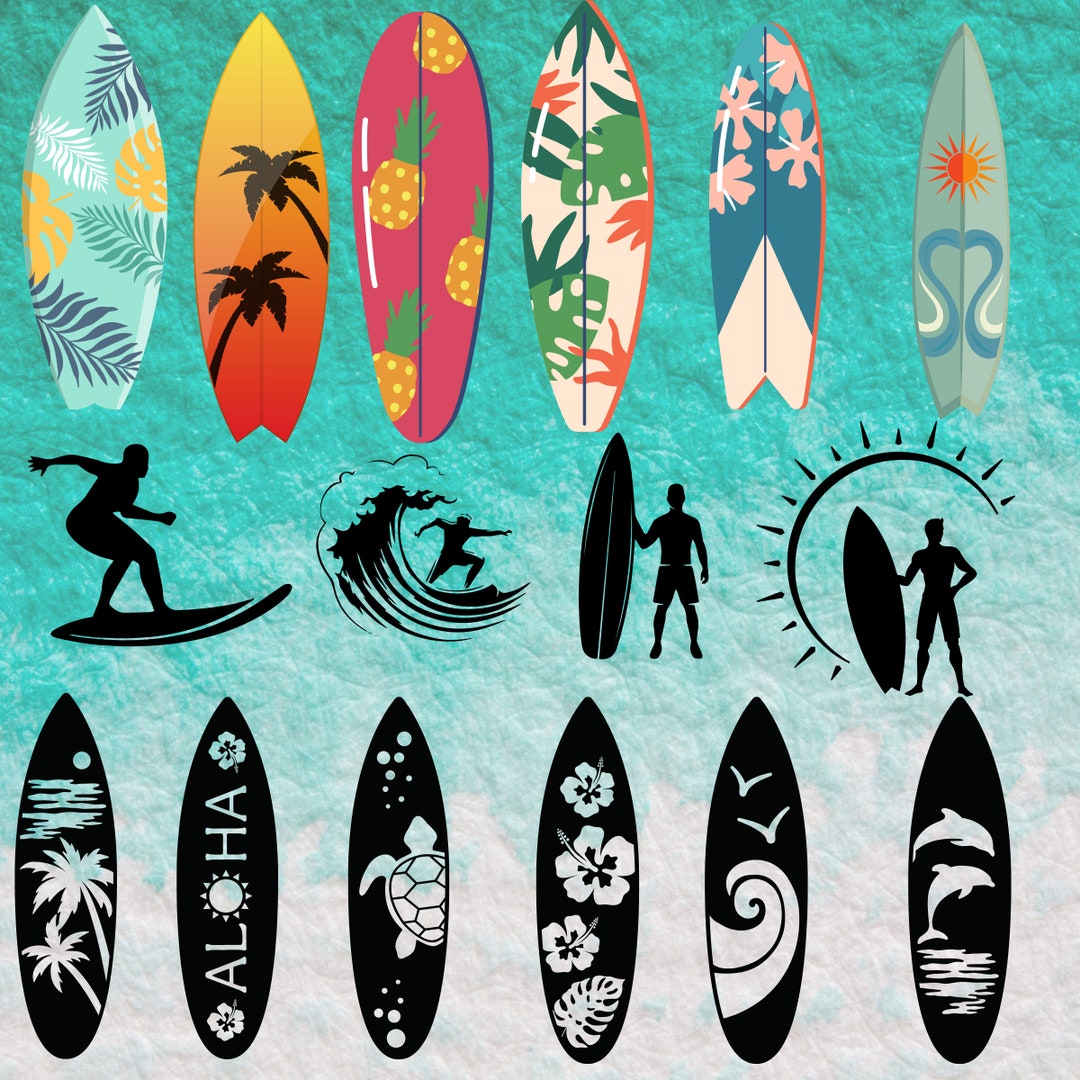Tablas de surf Clip Art Svg, Surfer Svg, Tablas de surf Svg, Sea Life ...