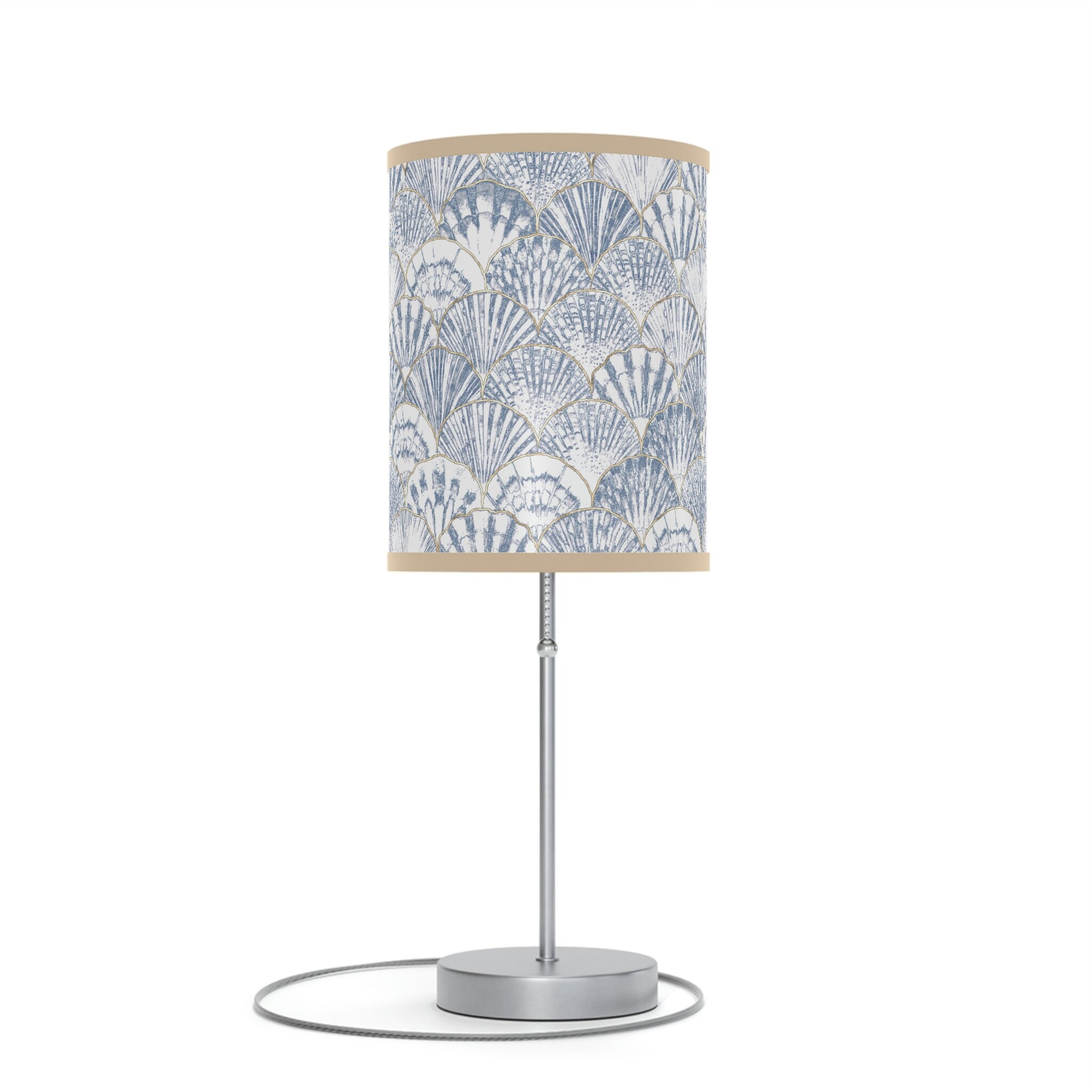 Coastal Beach Shell Print Table Lamp, Desk Lamp, Beach House Table Lamp ...