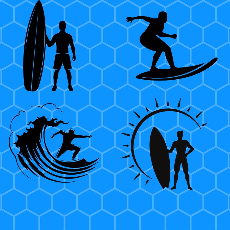 Tablas de surf Clip Art Svg, Surfer Svg, Tablas de surf Svg, Sea Life ...