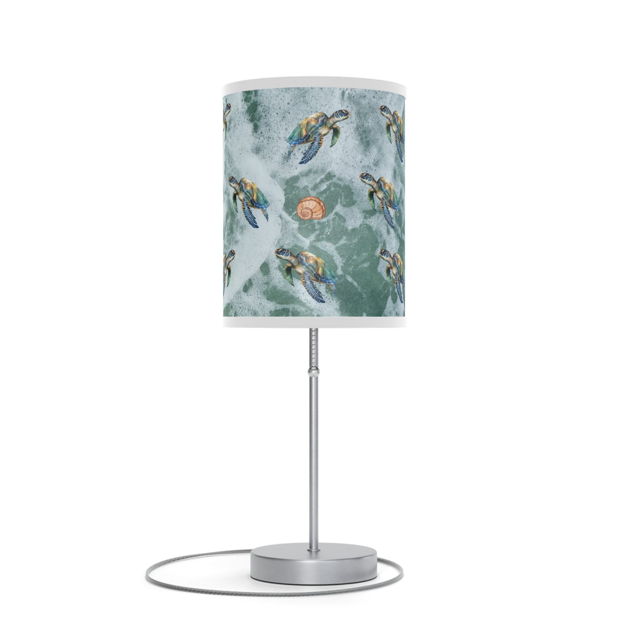 Sea Turtle Abstract Coastal Print Table Lamp, Desk Lamp, Beach House ...