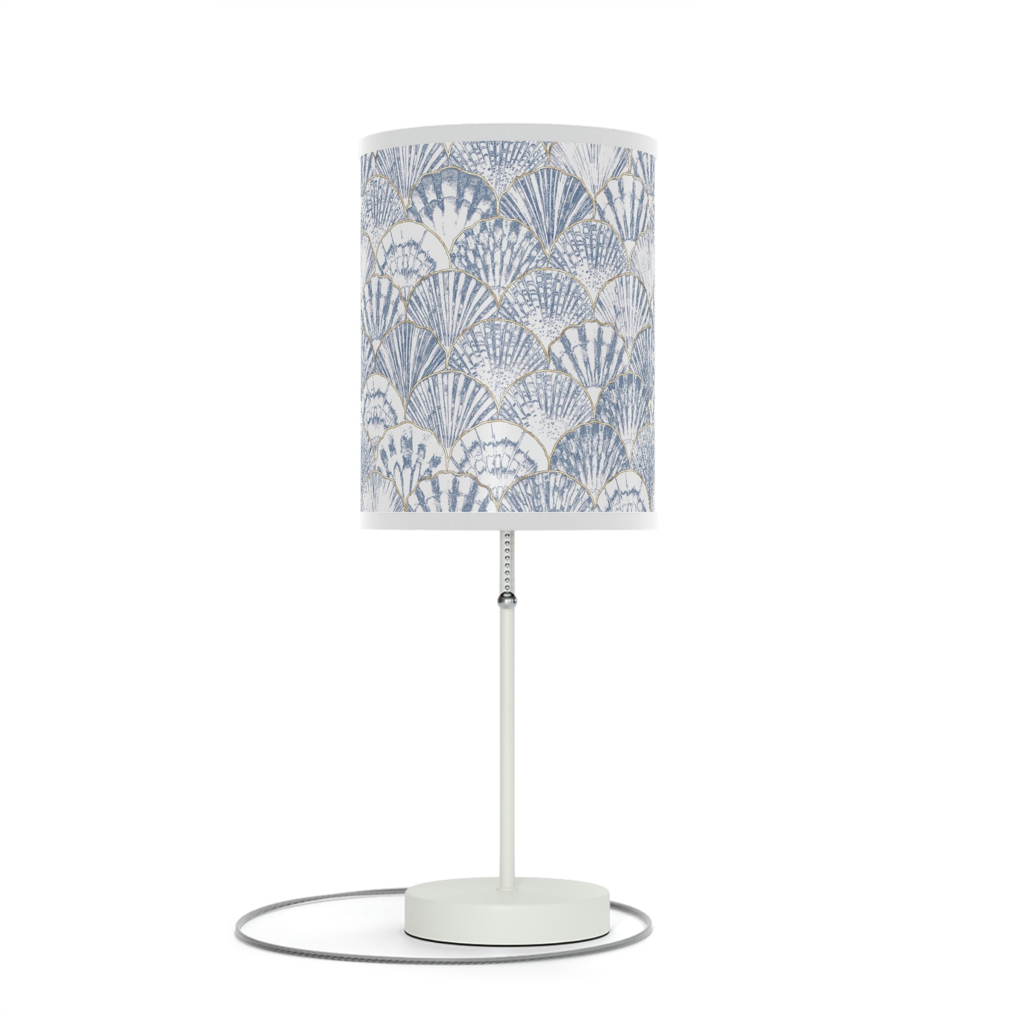 Coastal Beach Shell Print Table Lamp, Desk Lamp, Beach House Table Lamp ...