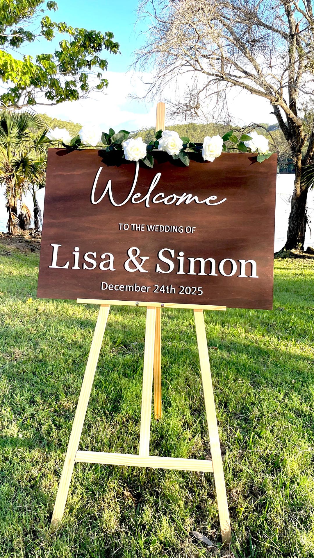 Custom Wood Wedding Welcome Sign, Rustic Decor, 3D Lettering, Engaged ...