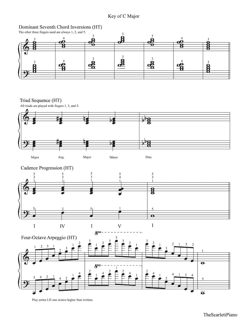 COMPLETE Bundle of Piano Scale Sheets for K-12 Students - Etsy