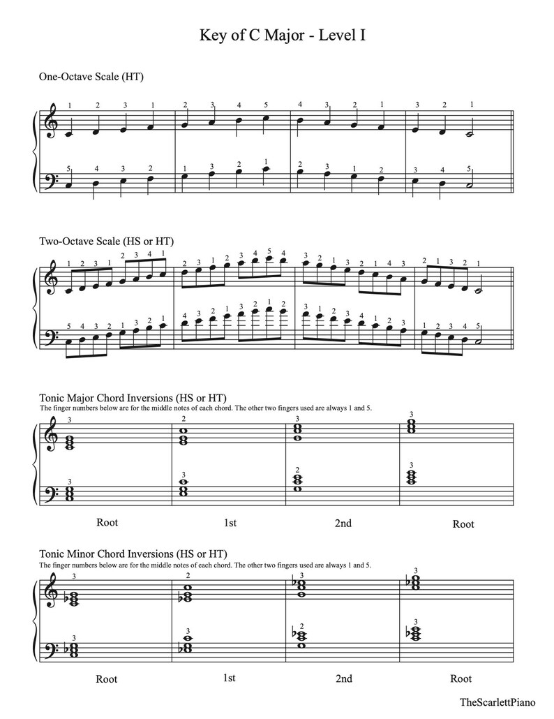 COMPLETE Bundle of Piano Scale Sheets for K-12 Students - Etsy