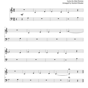 Easy "amazing Grace" Piano Sheet Music | Printable PDF (with and ...