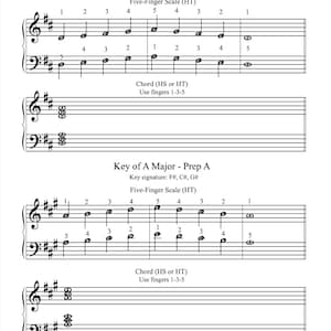 Beginner Piano Scale Sheets 6 Keys 5 VARIATIONS of Printable Pdfs - Etsy