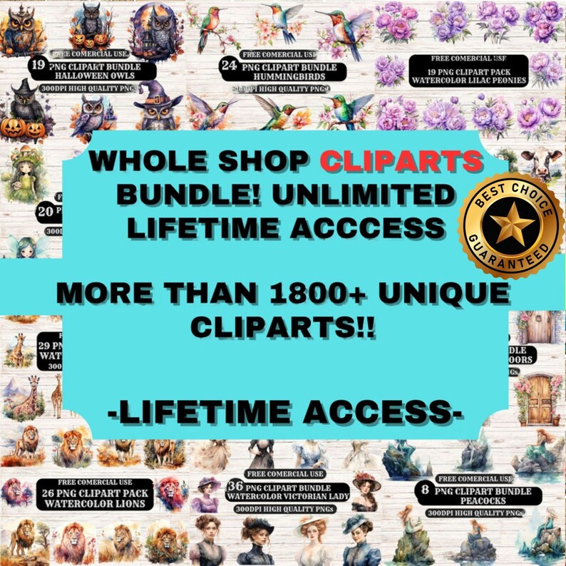 WHOLE SHOP CLIPART Bundle, Sublimation Clipart, Clipart Printable ...