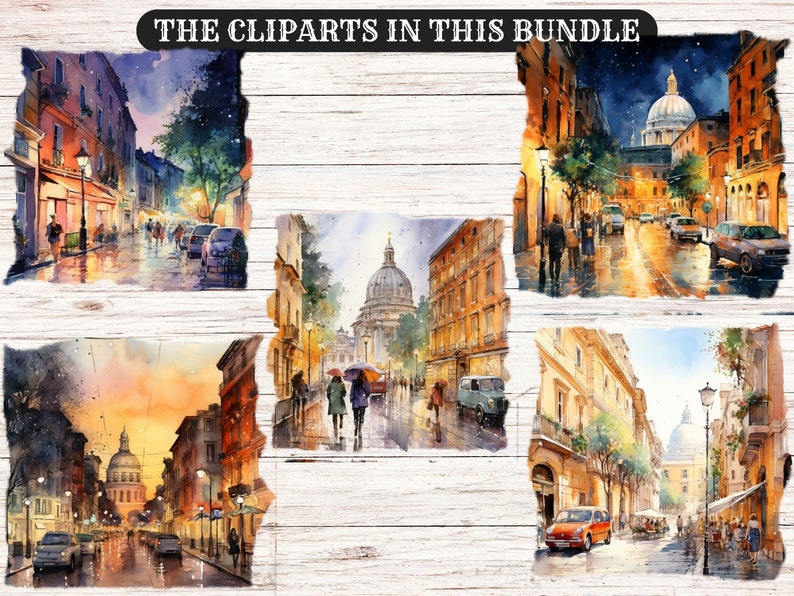 Watercolor Italian Cute Clipart, Clipart Pack, 17, PNG High Quality ...