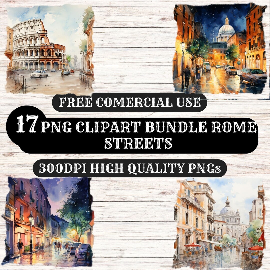 Watercolor Italian Cute Clipart, Clipart Pack, 17, PNG High Quality ...