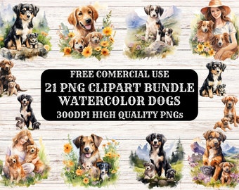 100 Watercolor Dogs Clipart Dogs Clip Art Dog Breeds - Etsy