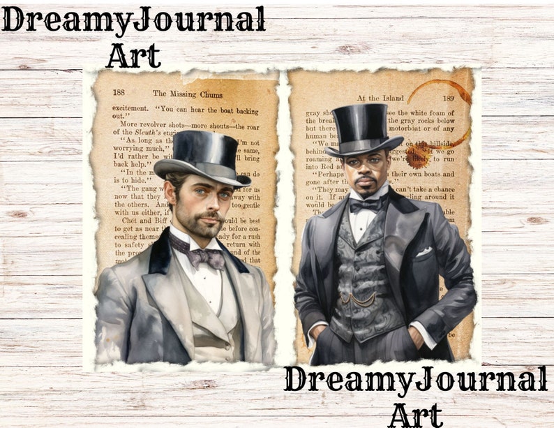 Watercolor Pages, Printable Junk Journal Victorian Man, Victorian ...