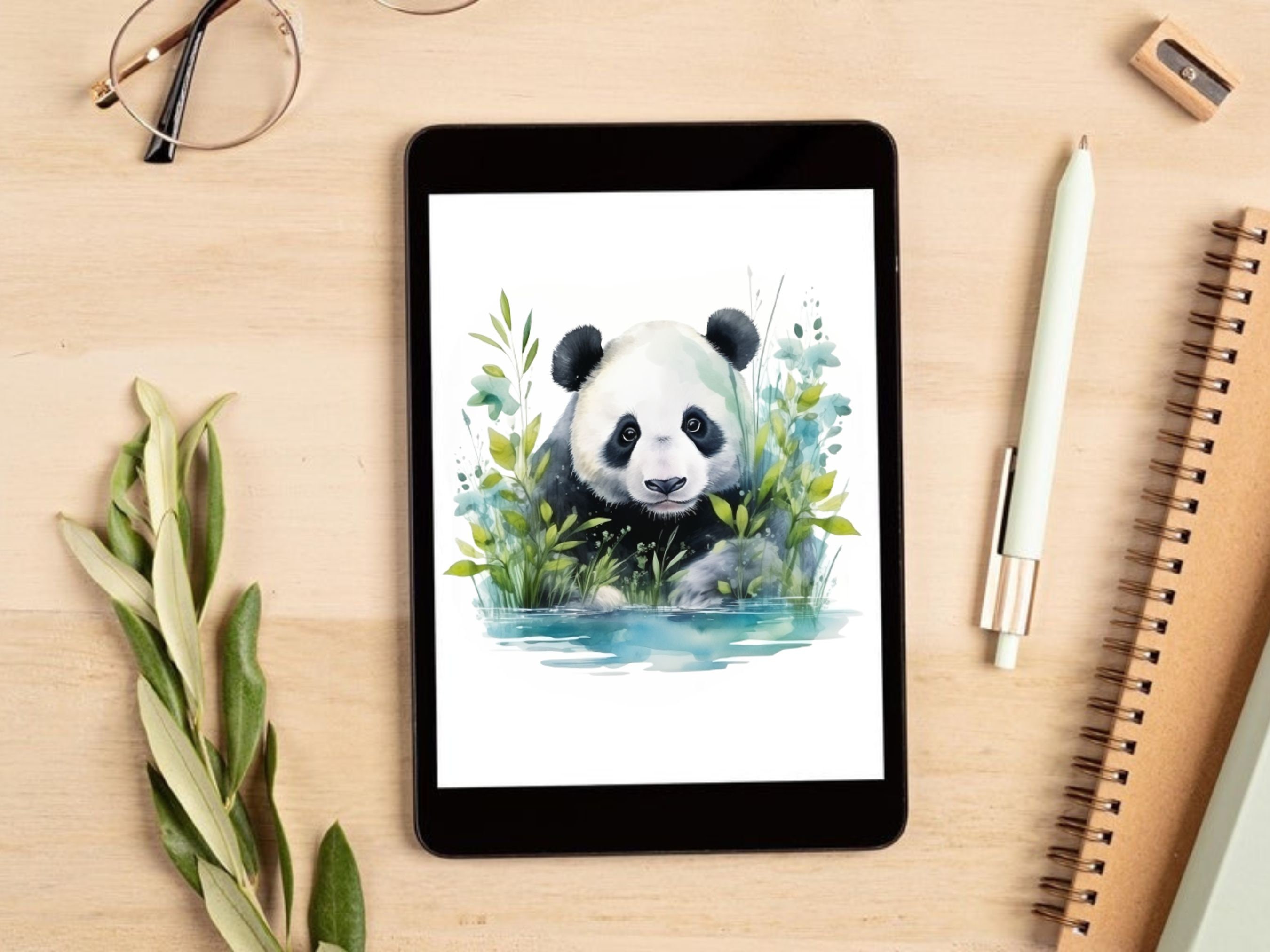 Watercolor Pandas, Clipart Pack, 20 Pngs High Quality 300DPI Clipart ...