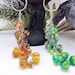 Glass Bead Keychains With Glow in the Dark Glass Lampwork Ombre Crystal ...