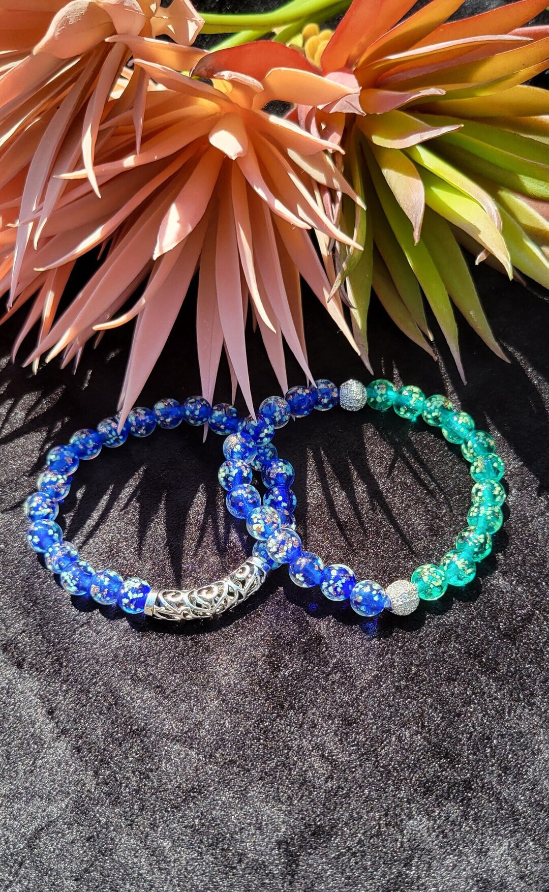 European Glow in the Dark Handblown Lampworked Stackable Glass Bead ...