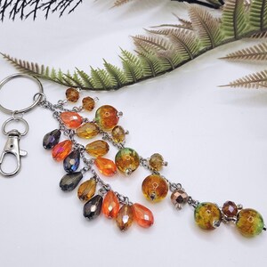 Glass Bead Keychains With Glow in the Dark Glass Lampwork Ombre Crystal ...