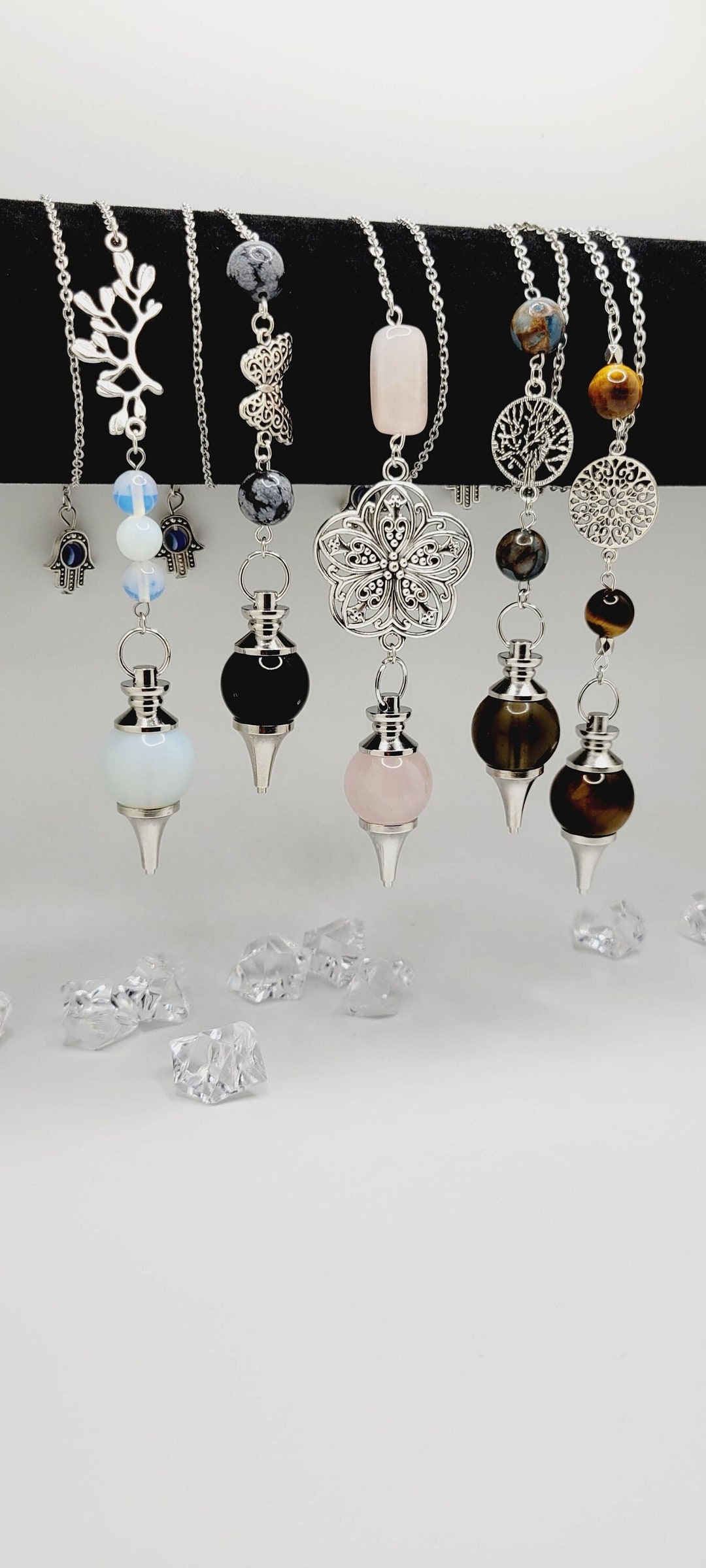 Handmade Natural Gemstone Round Dowsing Pendulums for - Etsy