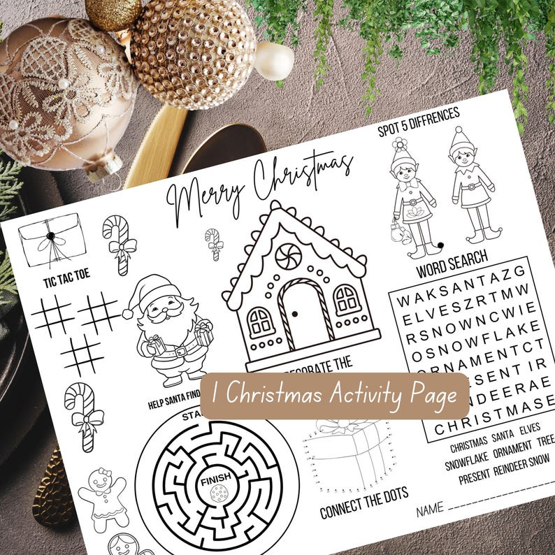 Printable Christmas Coloring Pages With Christmas Activity Page and ...