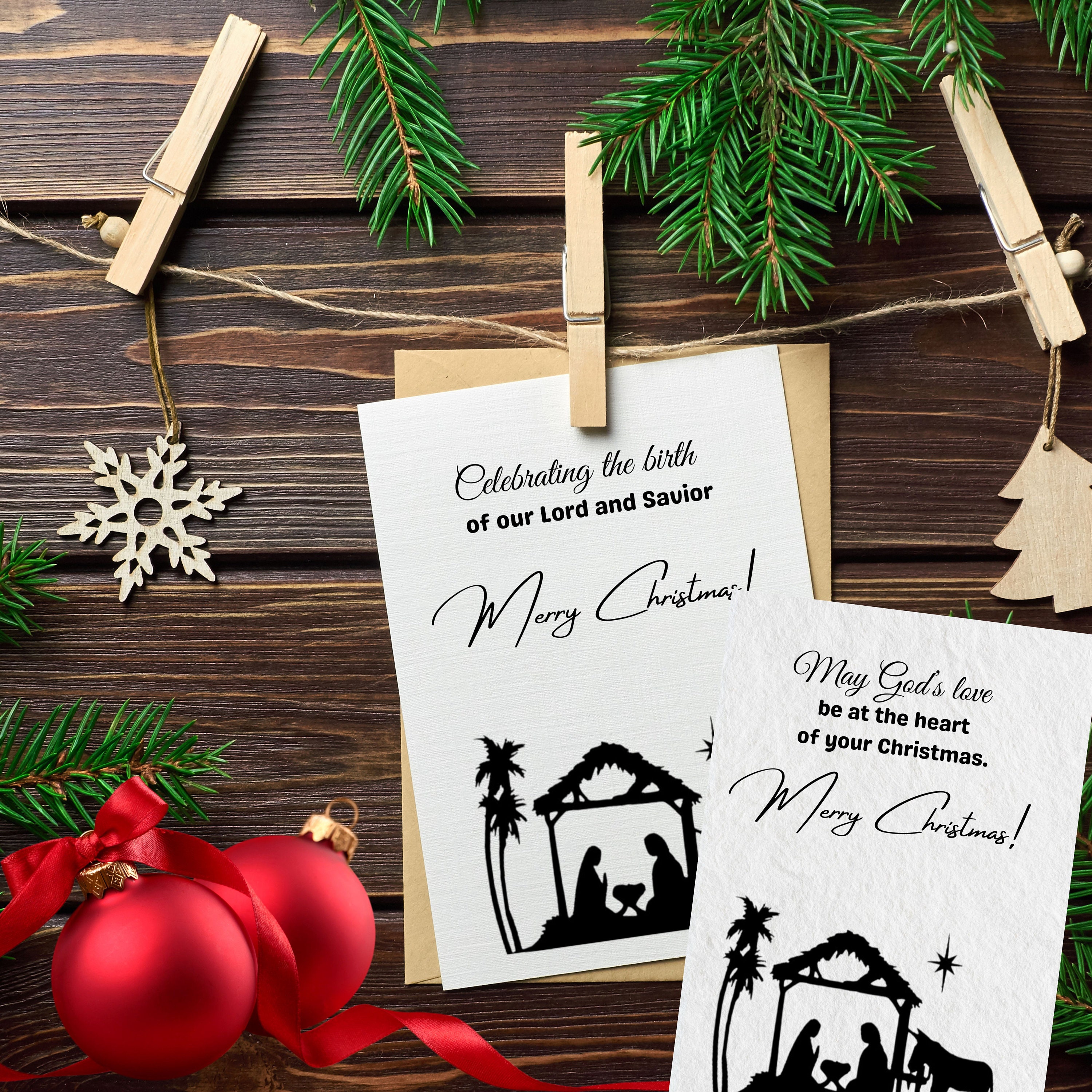 10 Minimalist Printable Christian Christmas Cards, Christian Messages ...