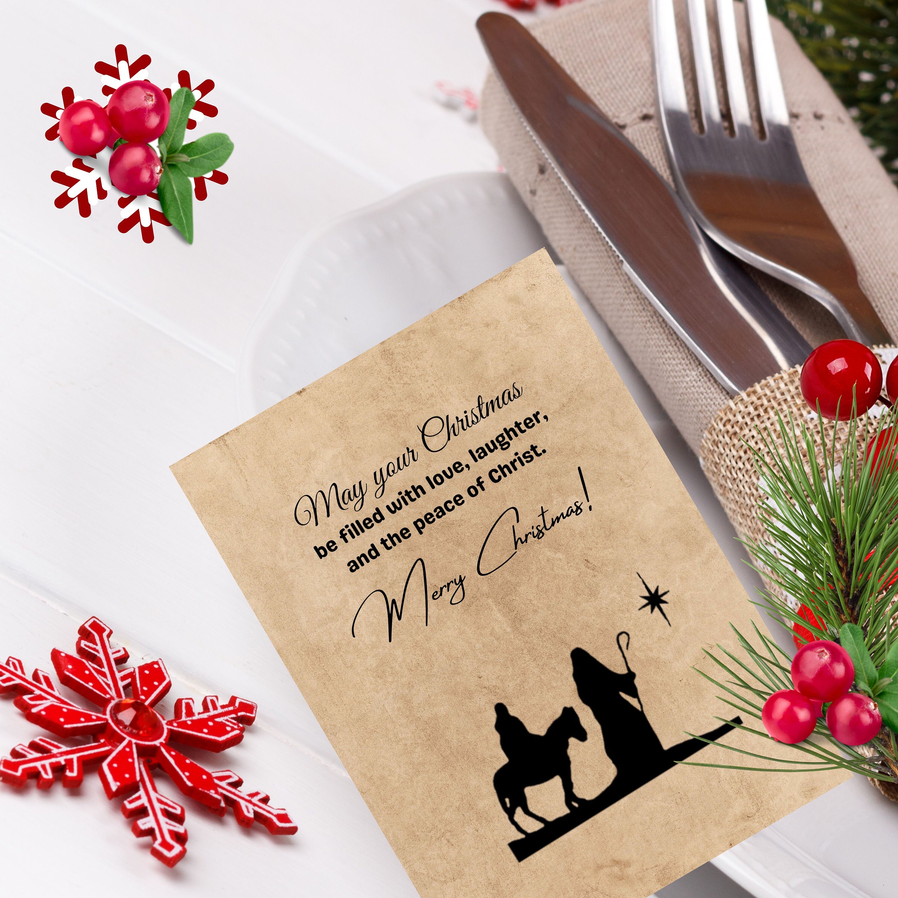 Minimalist Christian Christmas Cards: Nativity Designs (digital ...