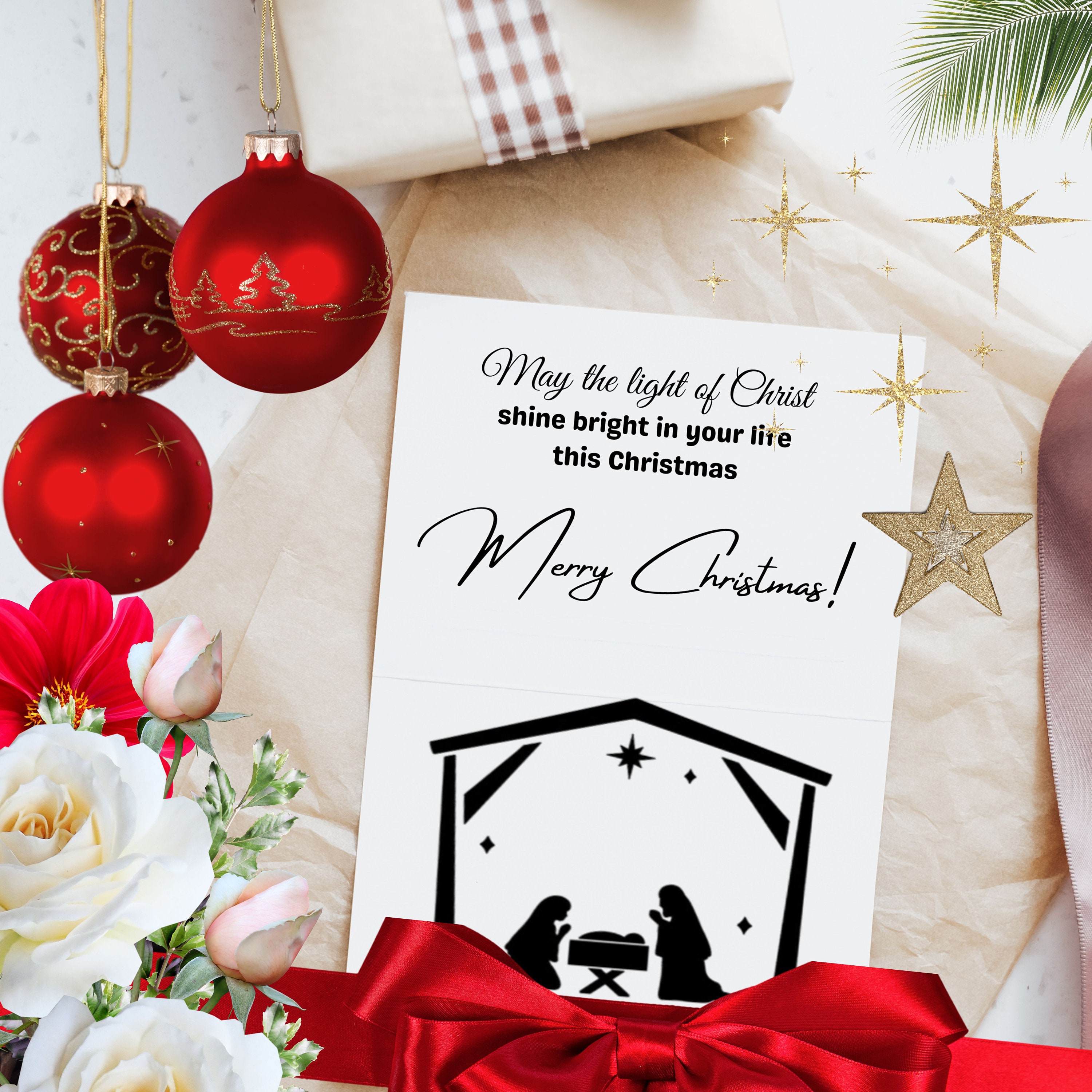 10 Minimalist Printable Christian Christmas Cards, Christian Messages ...