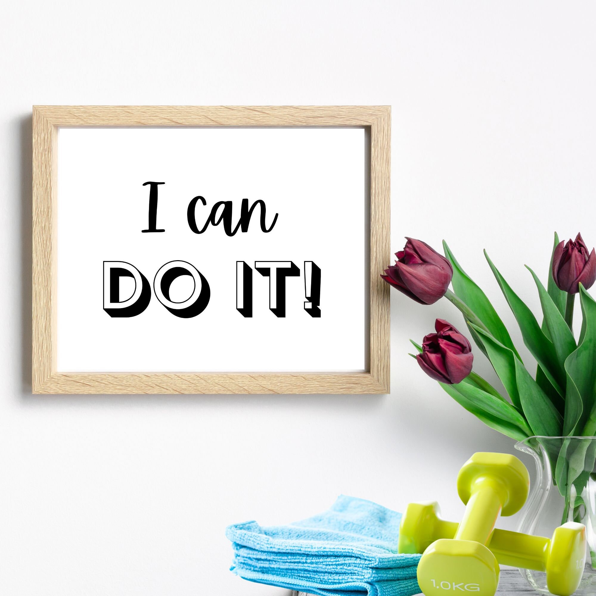 I Can Do It Motivational Wall Poster Modern Wall Art for Office, Gym ...