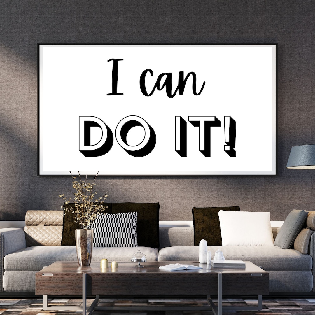 I Can Do It Motivational Wall Poster Modern Wall Art for Office, Gym ...