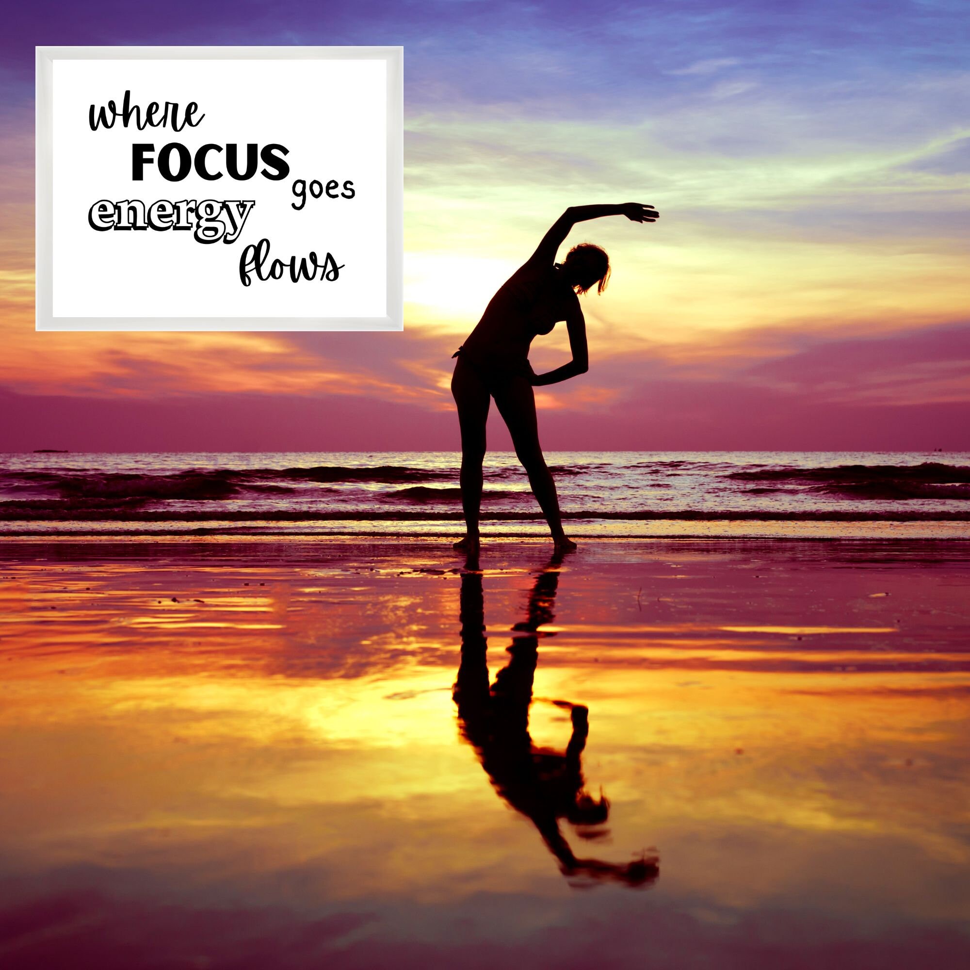 Where Focus Goes Energy Flows Wall Poster Modern Art for Office Gym ...