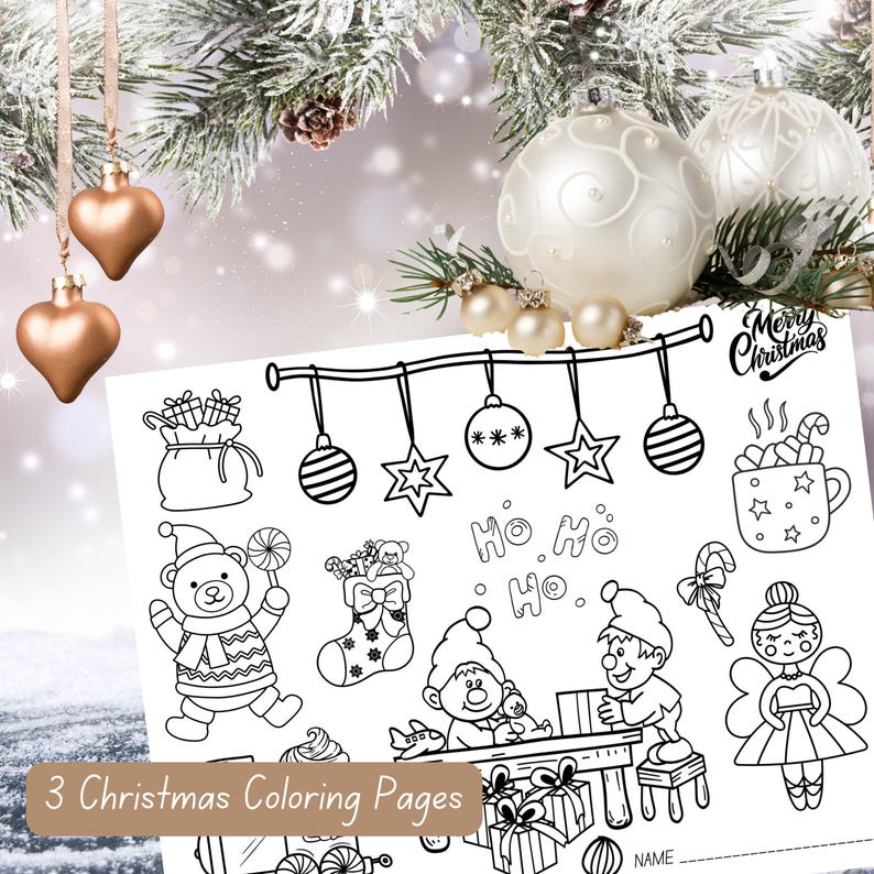 Printable Christmas Coloring Pages With Christmas Activity Page and ...