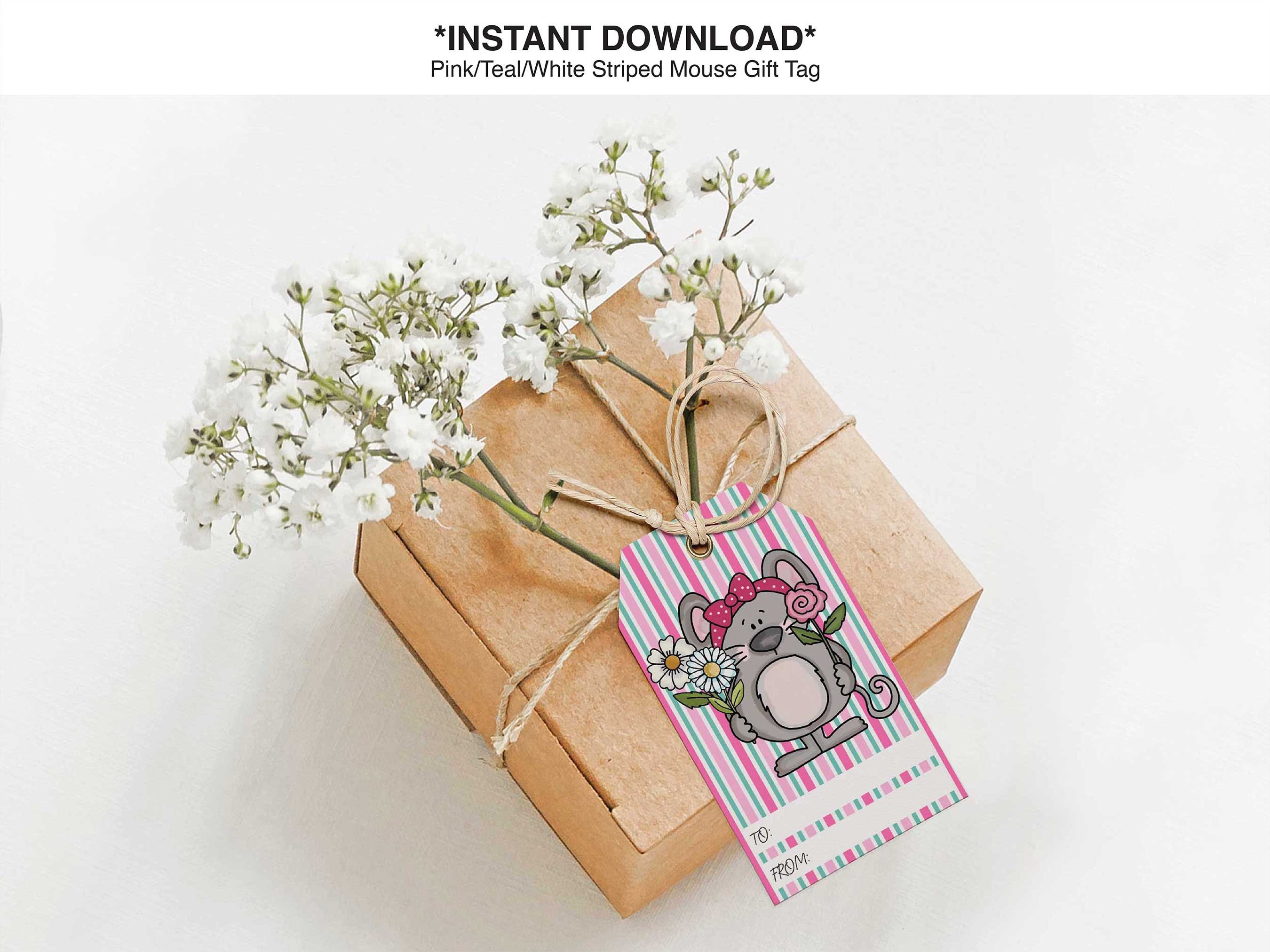Printable Mothers Day Gift Tag, Cute Mouse Tag, Mother's Day Thank You ...