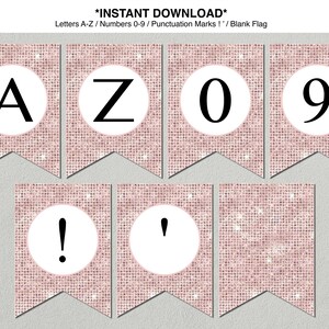 Blush Pink Glitter Alphabet Banner, Printable Party Decor (PDF) - Etsy