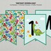 Printable Dinosaur Birthday Banner, Customizable Pennants (digital ...