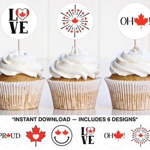 Canada Day Party Banner and Cupcake Toppers (digital Download) - Etsy