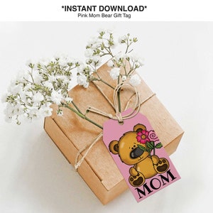 Printable Mom Bear Gift Tag, Mother's Day Thank You (PDF) - Etsy