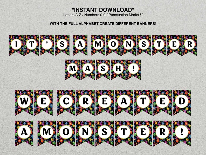 Printable Monster Party Banner, Monster Birthday Banner, Little Monster ...