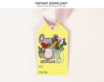 Printable Mothers Day Gift Tag, Cute Mouse Tag, Mother's Day Thank You ...