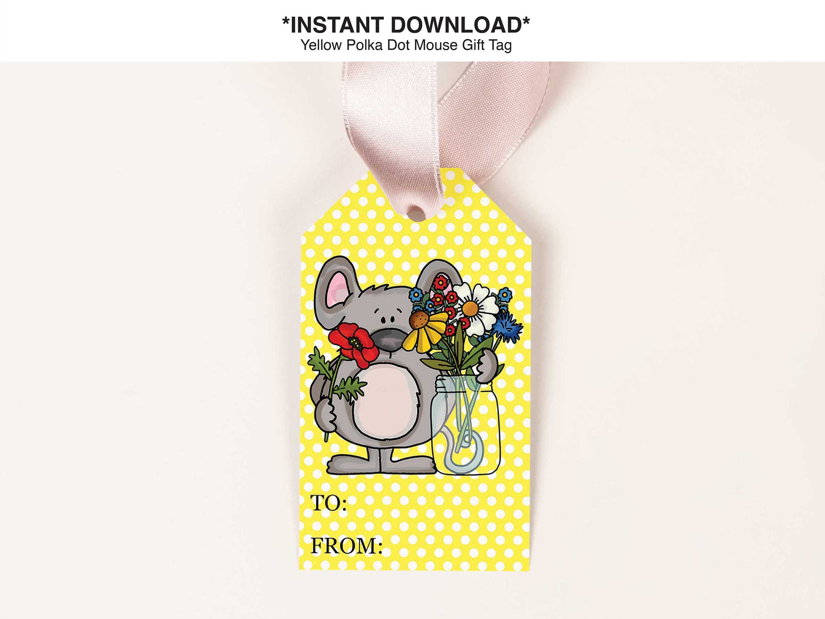 Printable Mothers Day T Tag Cute Mouse Tag Mothers Day Thank You Mothers Day Printable