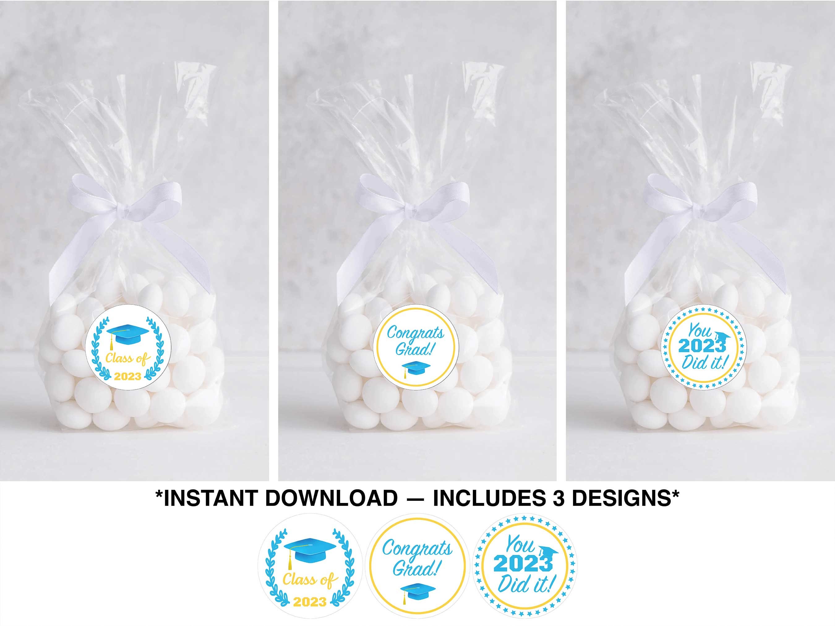 Graduation Cupcake Toppers, Light Blue Graduation Cupcake Toppers 2023 ...