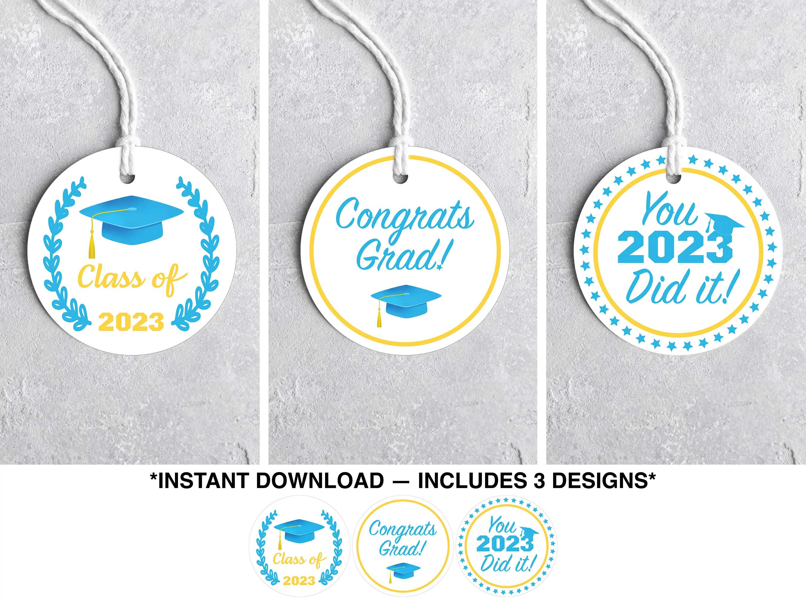 Graduation Cupcake Toppers, Light Blue Graduation Cupcake Toppers 2023 ...
