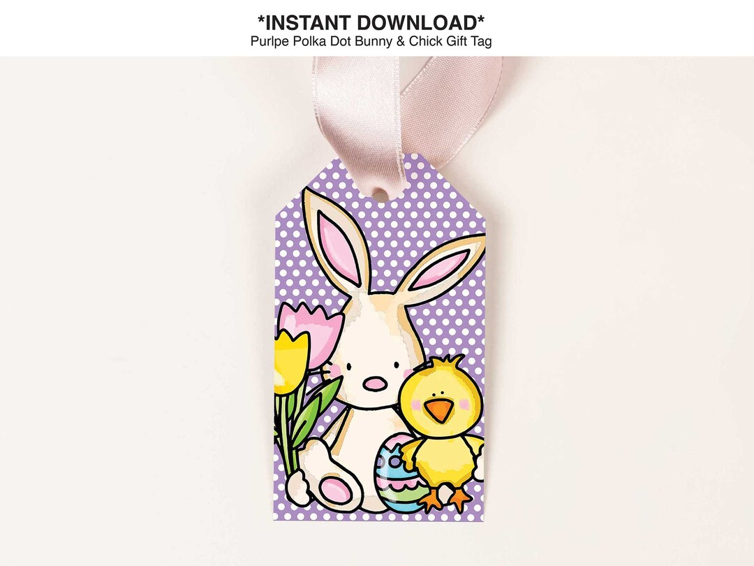Printable Easter Bunny Tags, Easter Basket Label, Easter Treat Favor ...