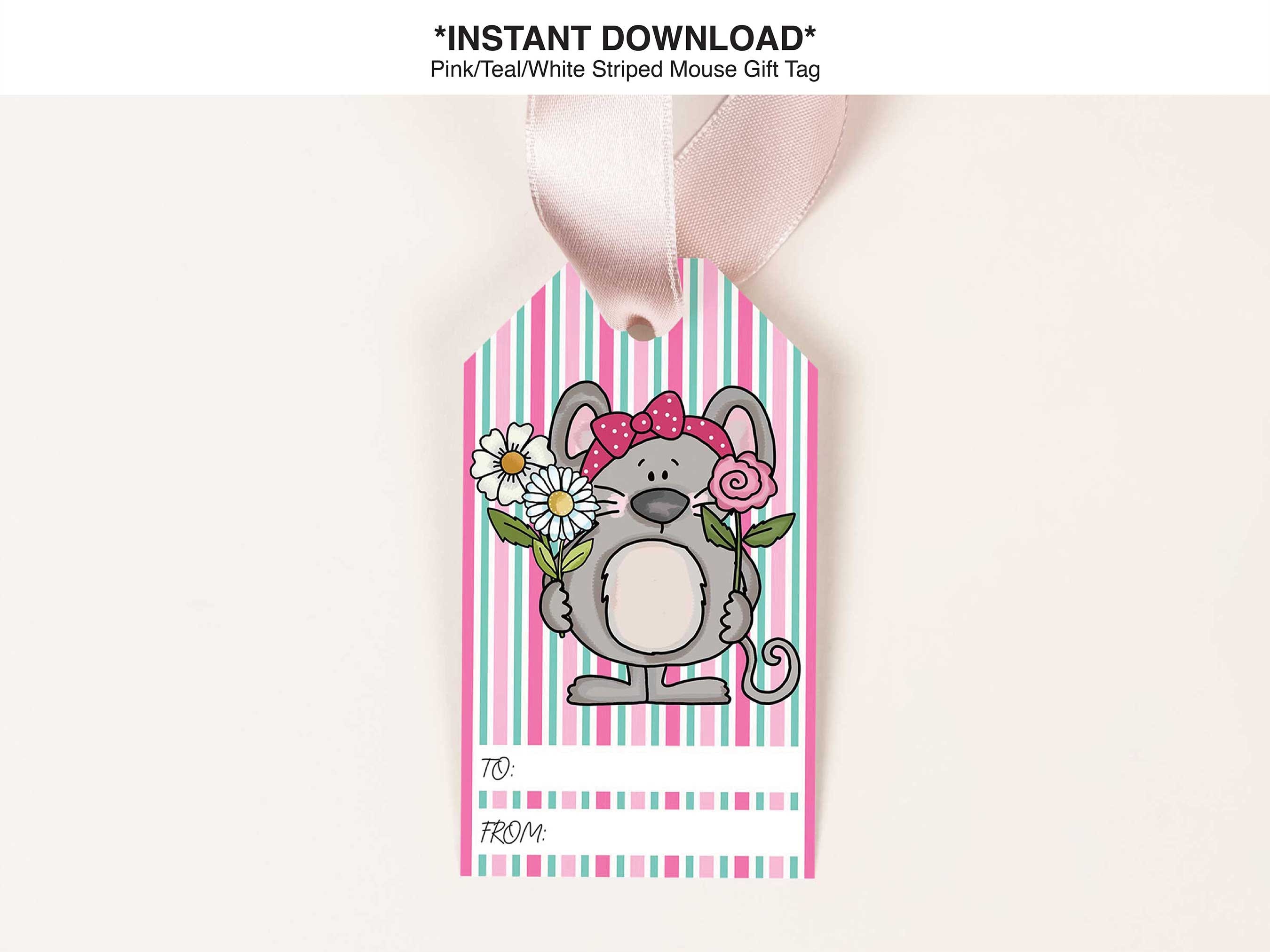 Printable Mothers Day Gift Tag, Cute Mouse Tag, Mother's Day Thank You ...