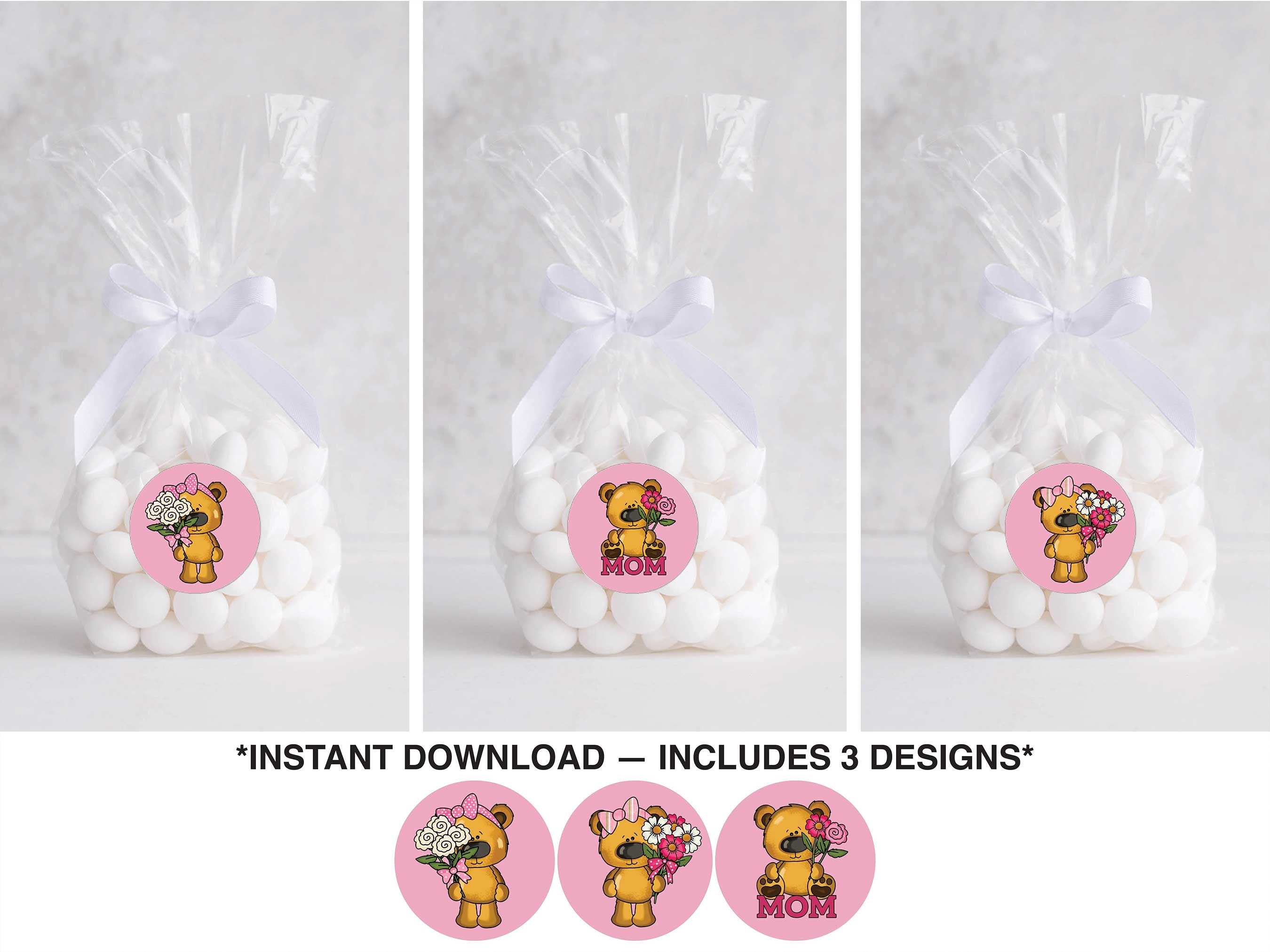 Mothers Day Cupcake Toppers Printable, Cute Bear Cupcake Toppers ...