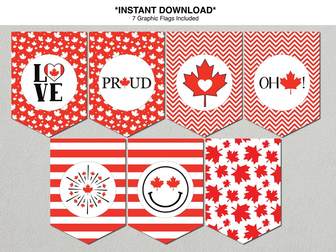Canada Day Party Banner, Maple Leaf Decor (instant Download) - Etsy