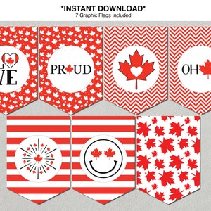 Canada Day Party Banner and Cupcake Toppers (digital Download) - Etsy