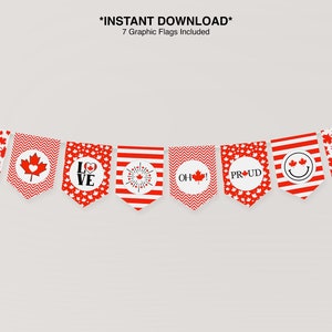 Canada Day Party Banner and Cupcake Toppers (digital Download) - Etsy